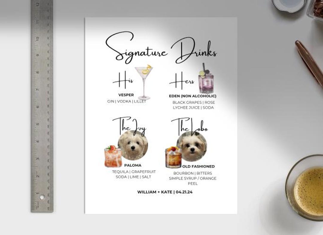 Personalized Bar Menu for Your Special Occasion - Etsy