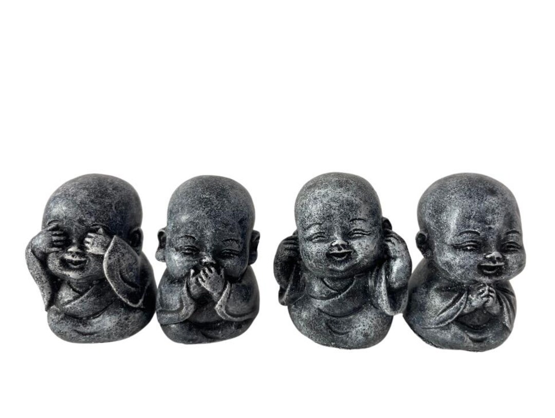 See No Evil, Hear No Evil, Speak No Evil, Do No Evil Buddha Figurines ...