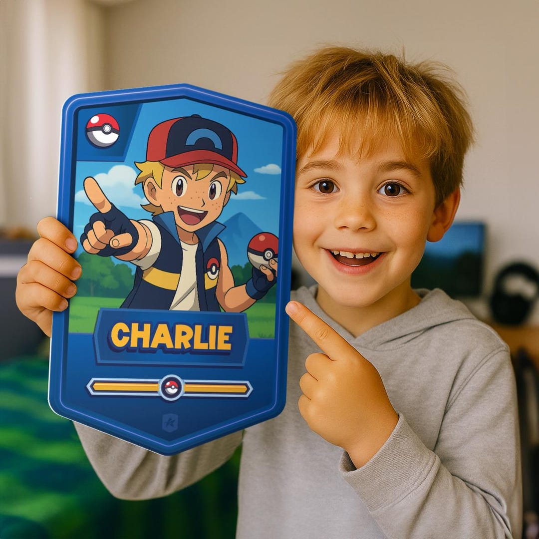 Personalised Pokémon Plaque | Custom Character Portrait Fort Board Card ...
