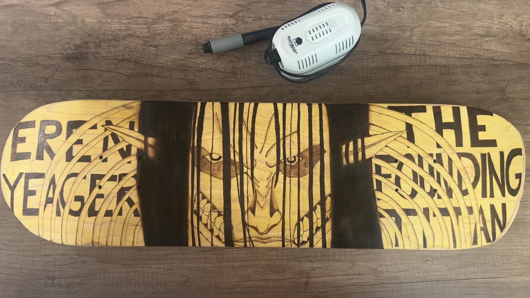 Eren Yeager - AOT Wood Burned Skateboard - Etsy