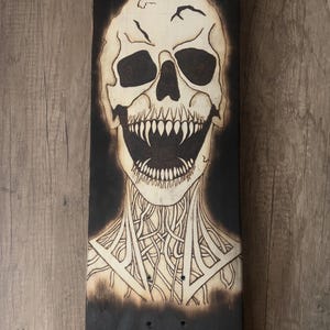 Skeleton Wood Burned Skateboard - Etsy