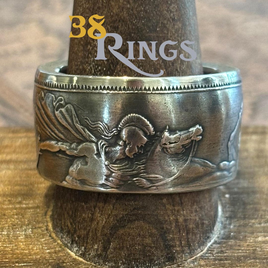 EXCLUSIVE 93% SILVER British Crown Queen Victoria Coin Ring 1887-1900 ...