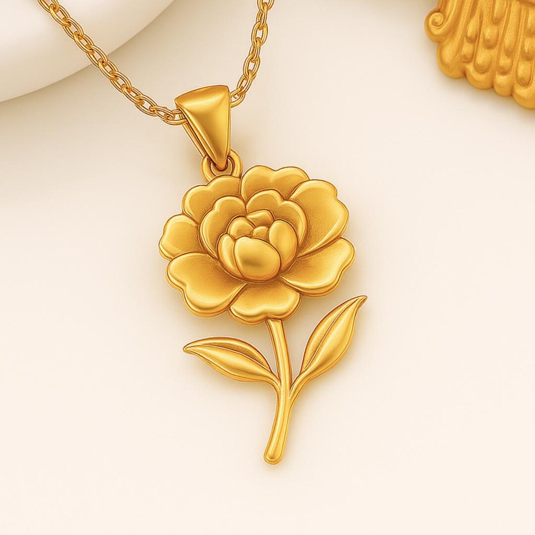 Handmade Begonia Flower Necklace | 18K Gold Plated 925 Sterling Silver ...