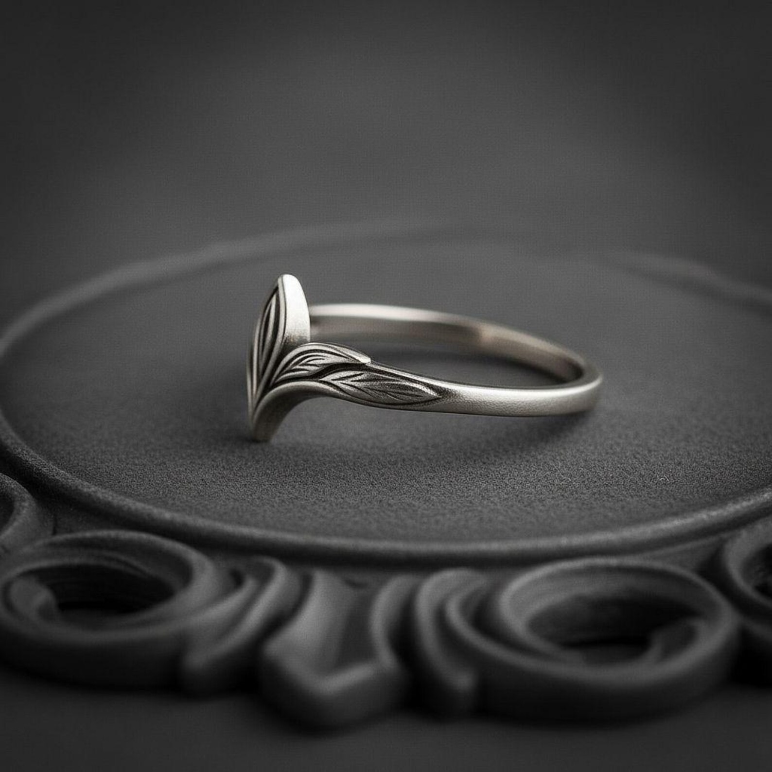 Minimalist Elf Ring | 925 Sterling Silver | Elven Fantasy Leaf Band ...
