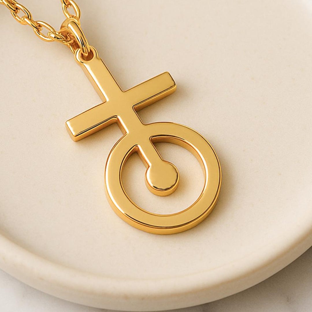 Antimony Symbol Necklace • Sterling Silver Alchemy Pendant • Handmade ...