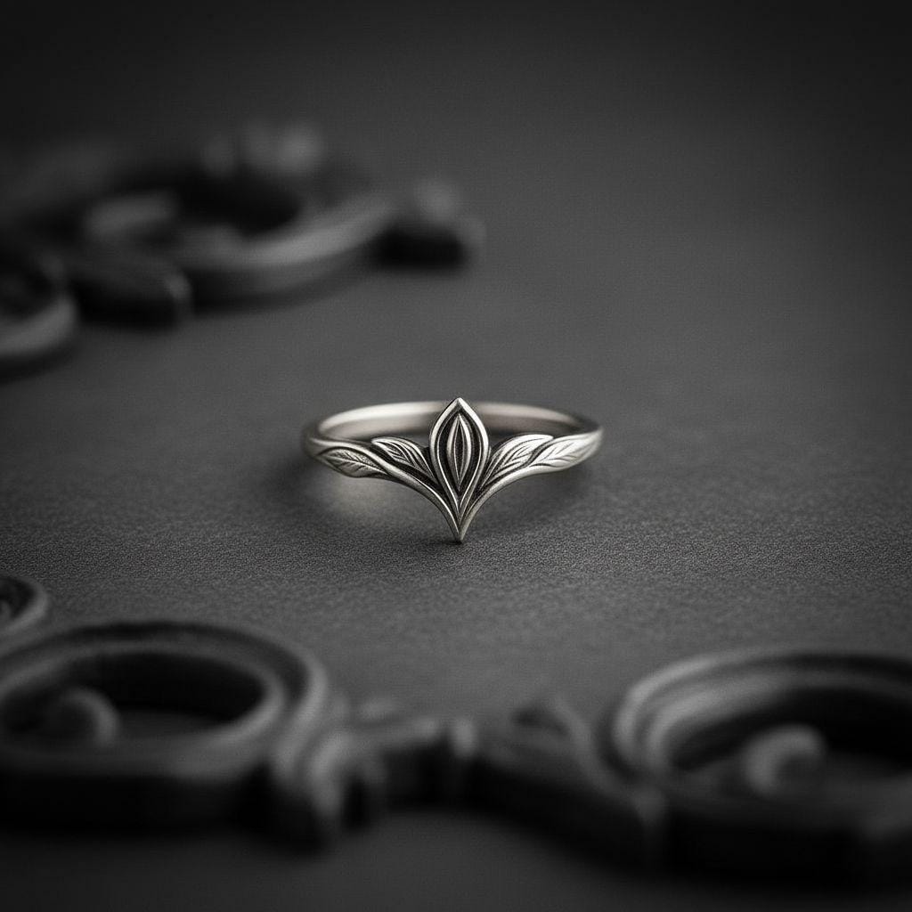 Minimalist Elf Ring | 925 Sterling Silver | Elven Fantasy Leaf Band ...