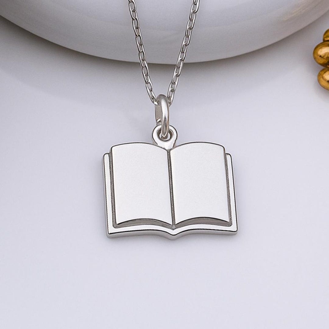 Open Book Necklace | 925 Sterling Silver Jewelry | Minimalist Knowledge ...