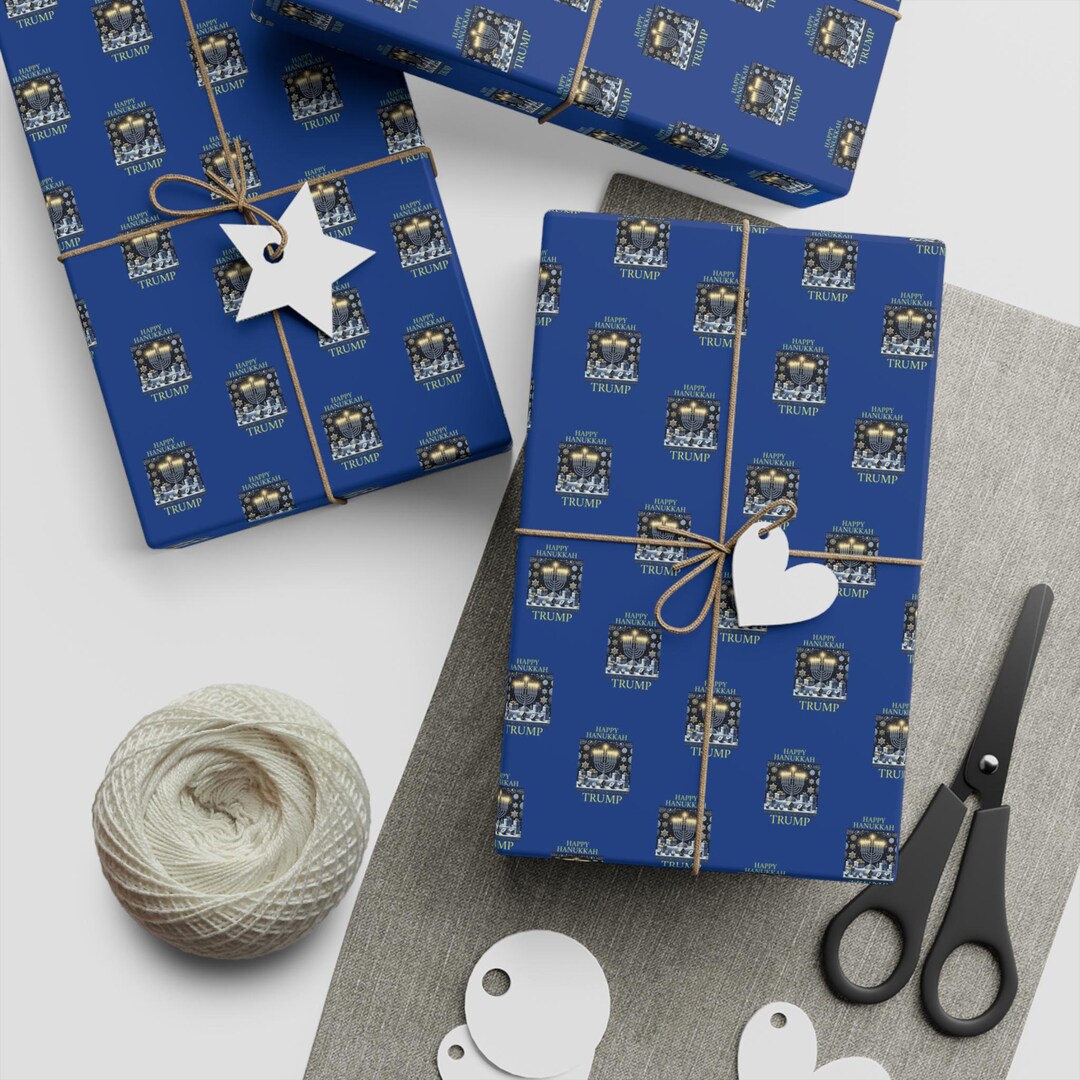 Trump Hanukkah Wrapping Paper, Hanukkah Gift Wrap for Trump Supporter ...