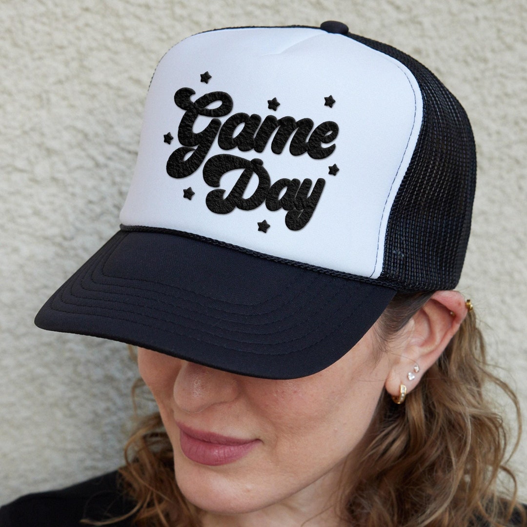Game Day Trucker Hat, Puff Print Caps, Football Trucker Hats, Retro ...
