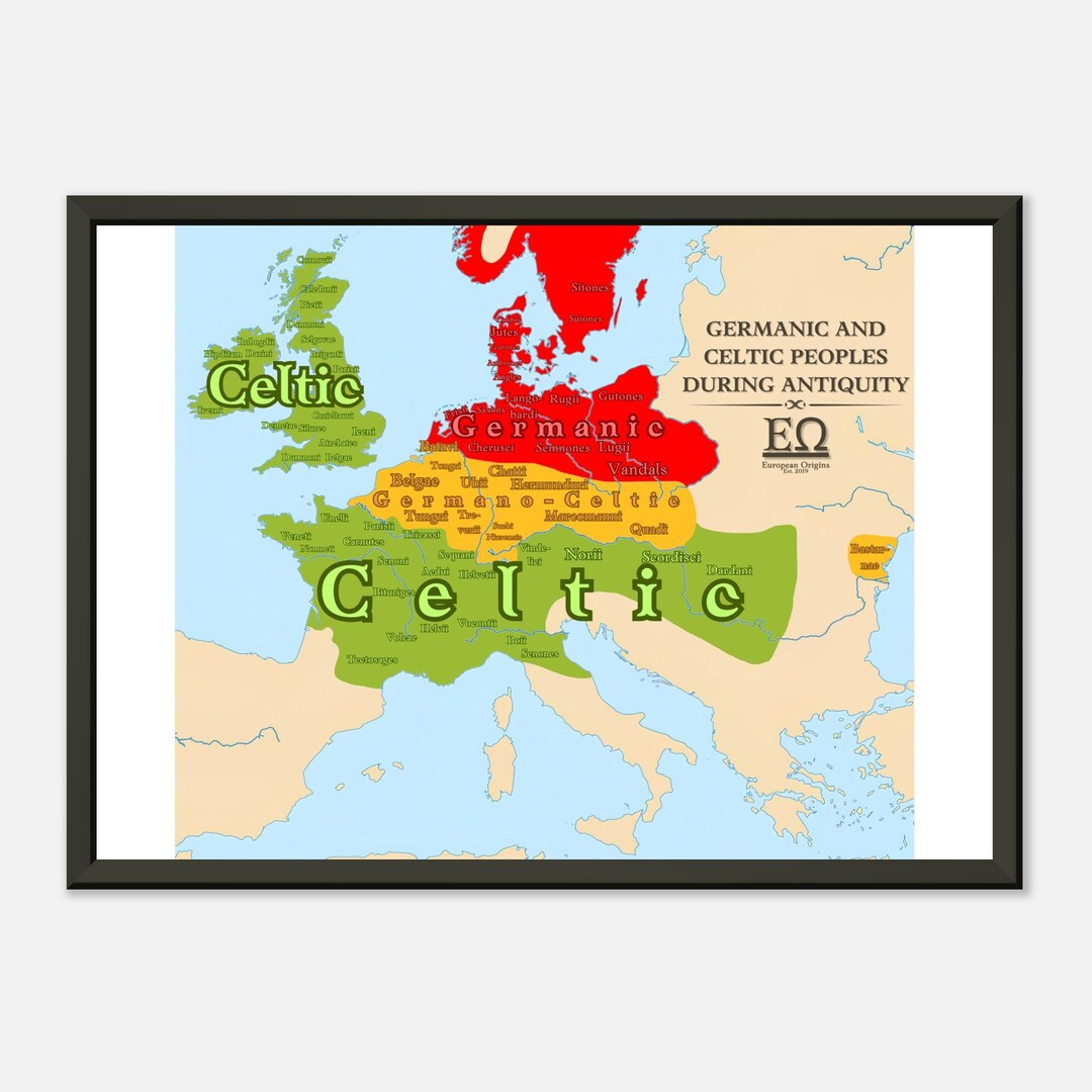 Germanic and Celtic Peoples During Antiquity - Map - Classic Semi ...