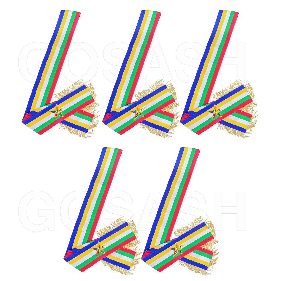 Hand Embroidered Masonic OES Sash: Order of Eastern Star With Gold ...