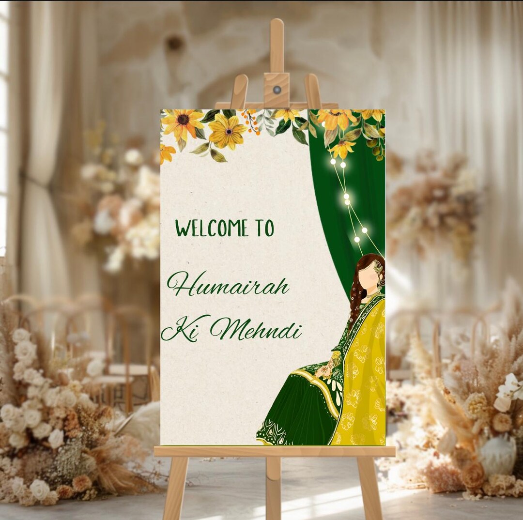 Mehndi Welcome Sign Mehndi Sign Mehndi Decor Wedding Signs Welcome ...