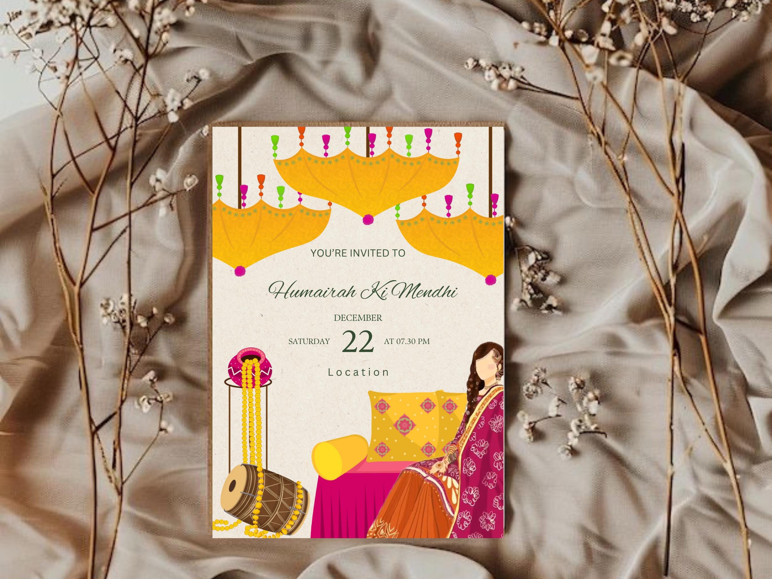 Mendhi Invitation | Muslim Invitation | Mendhi Invite | Pakistani ...