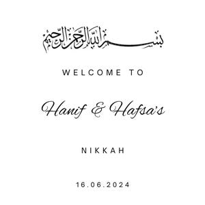 Nikkah Welcome Sign | Nikkah Sign | Nikkah Decor | Pakistani Wedding ...