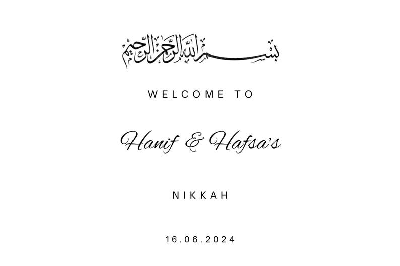 Nikkah Welcome Sign | Nikkah Sign | Nikkah Decor | Pakistani Wedding ...