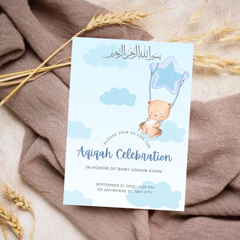 Aqiqah Invitation Card - Etsy