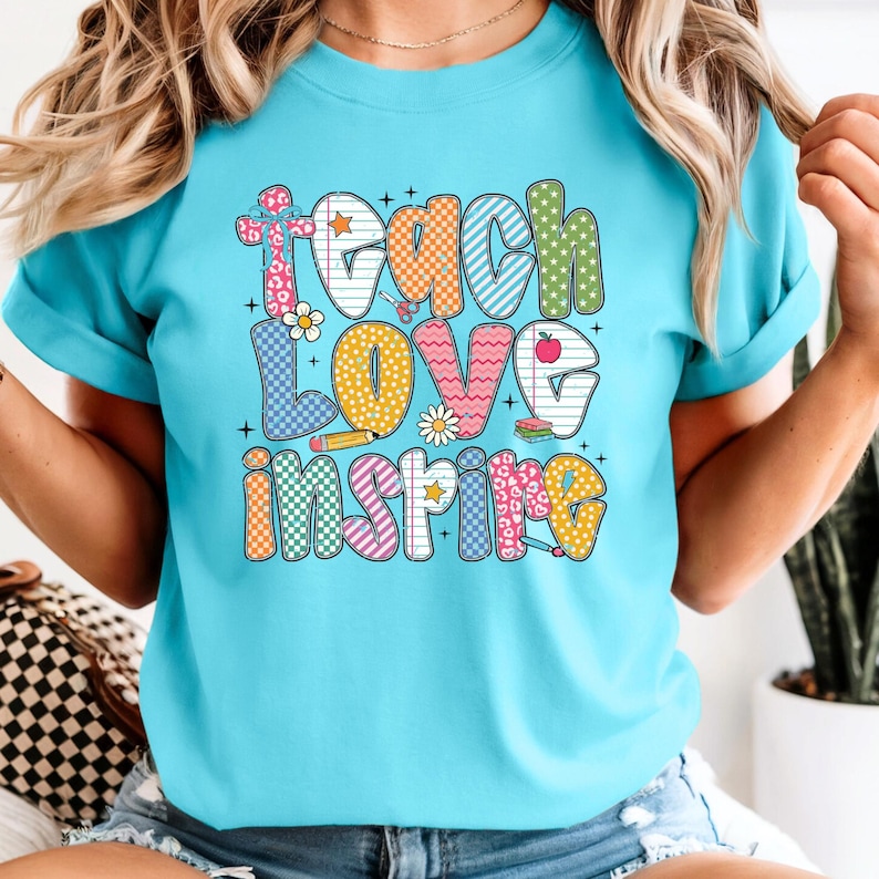 Teach Love Inspire Png, Last Day of School, Teacher Appreciation Shirt ...
