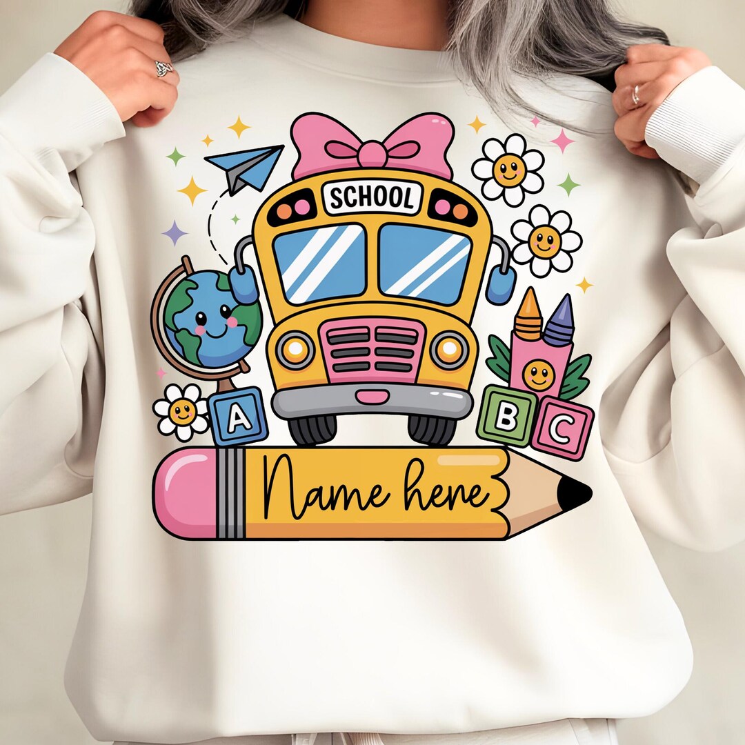 Custom School Shirt PNG: Teacher & Kids Sublimation Design (digital ...