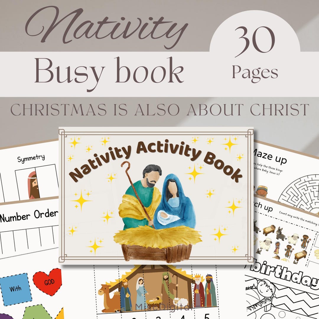 Quiet Nativity Busy Book Christmas Quiet Book Holiday Gift Religious ...
