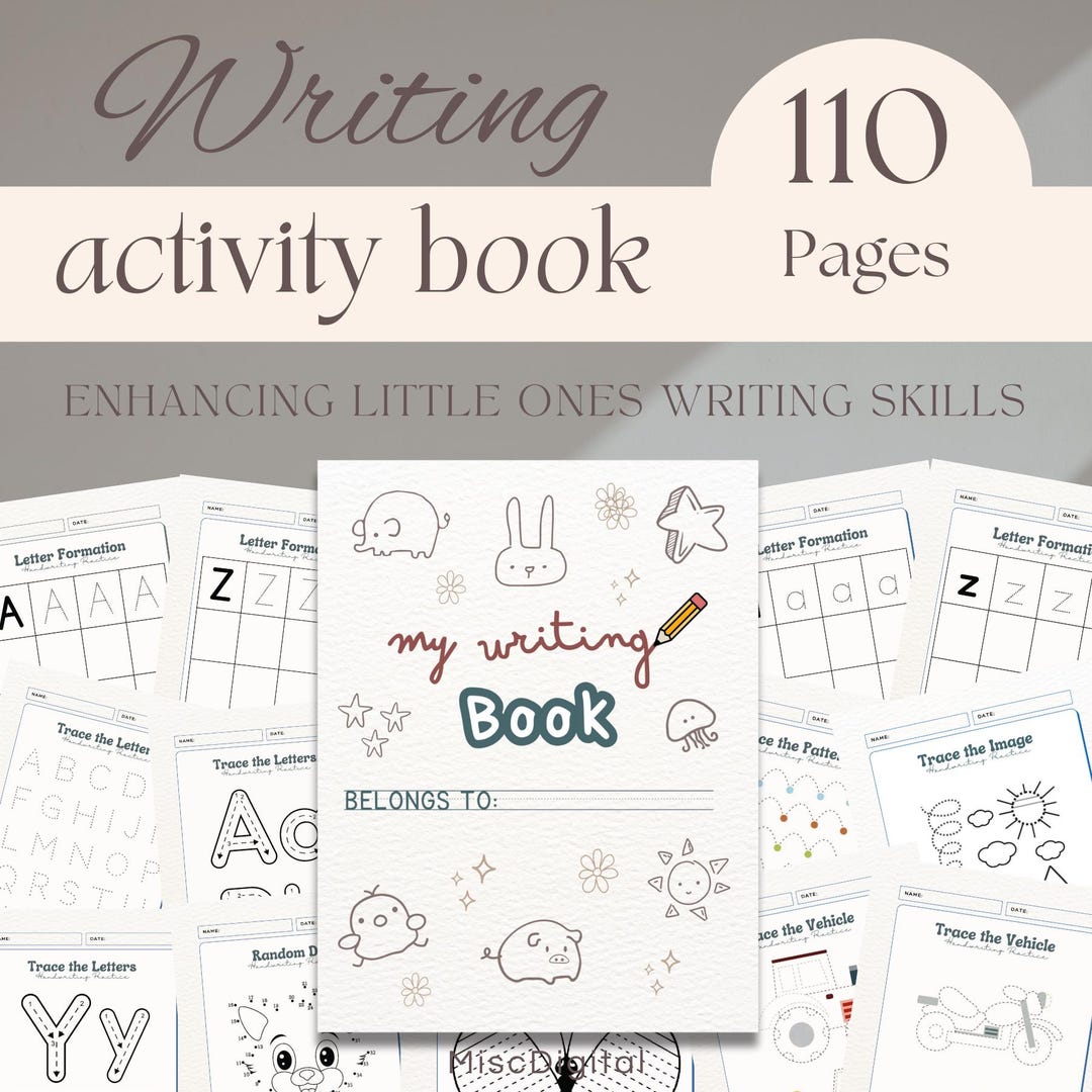Busy Book Writing Activity Journal Interactive Learning Book Kids Quiet ...
