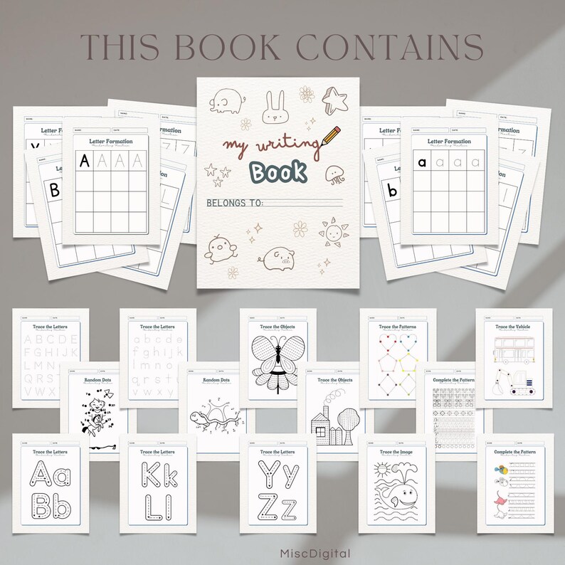 Busy Book Writing Activity Journal Interactive Learning Book Kids Quiet ...