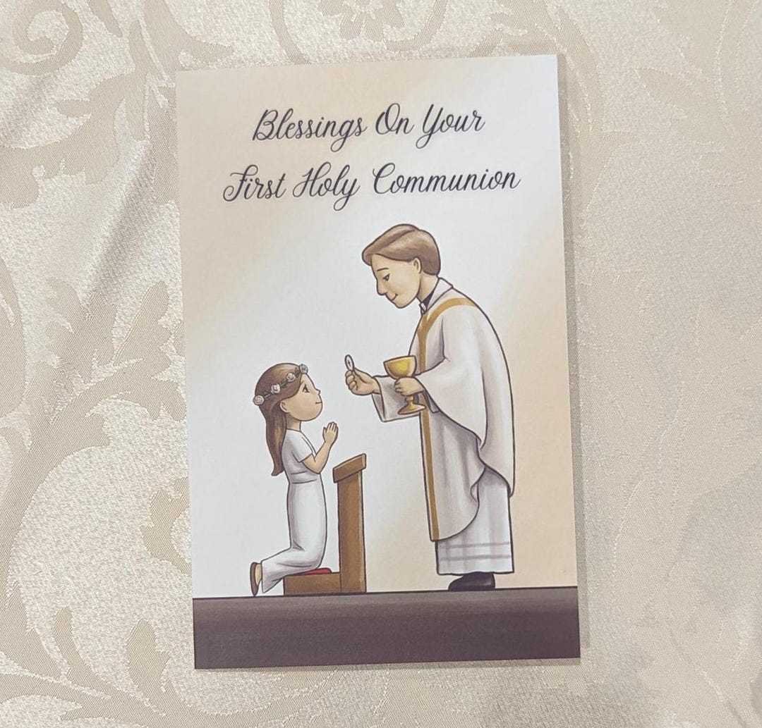 First Communion Card (girl) - Etsy