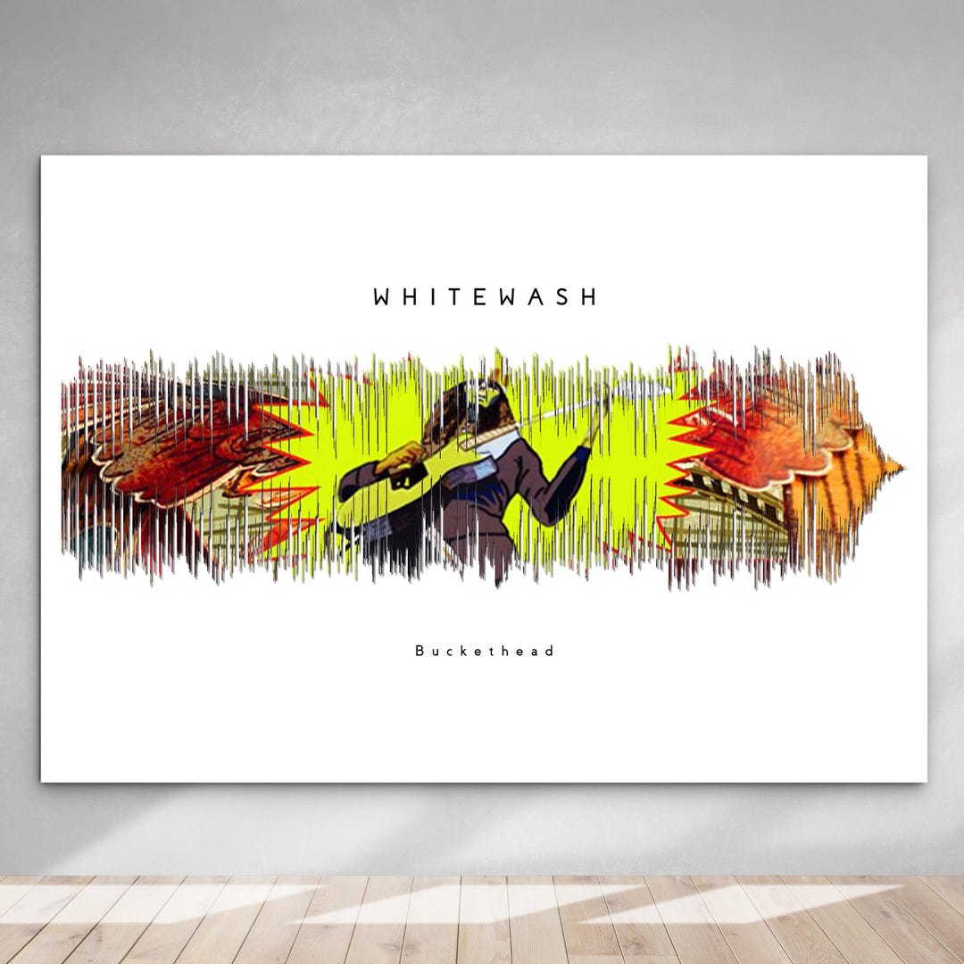 Whitewash Waveform Poster Print, Buckethead Music Wall Art, Rock Music ...