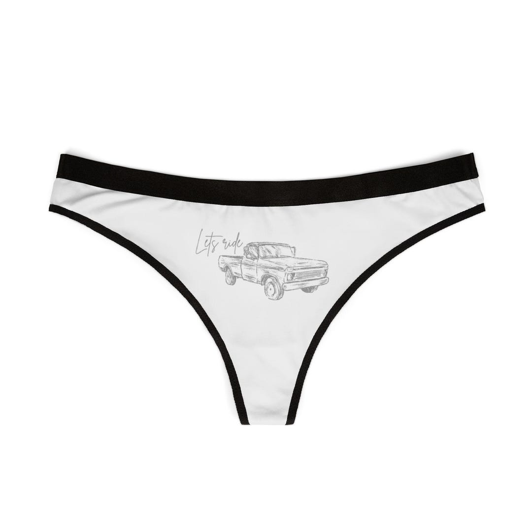 Vintage Truck Women's Thongs, Cute Underwear, Let's Ride Saying, Gift ...