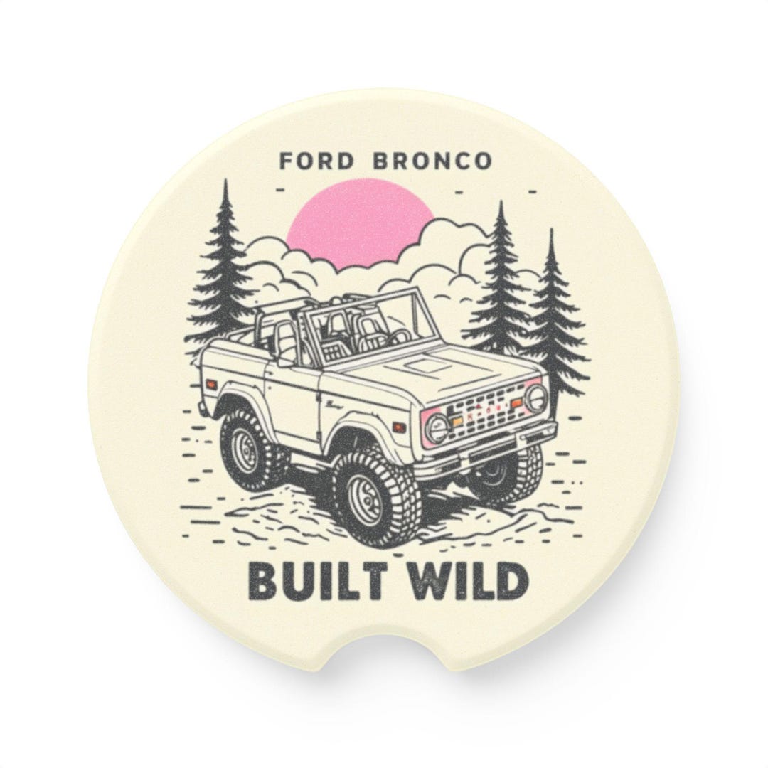 Car Coaster, Ford Bronco Ceramic Coaster for Car, Cup Holder Insert ...