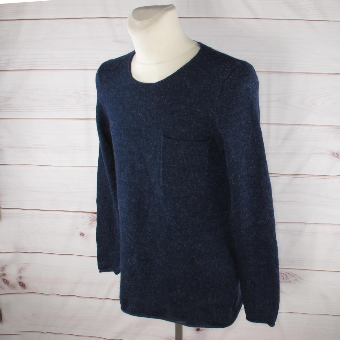 Samsoe & Samsoe Denmark Men's Wool Angora Crew Neck Knit Navy Blue ...