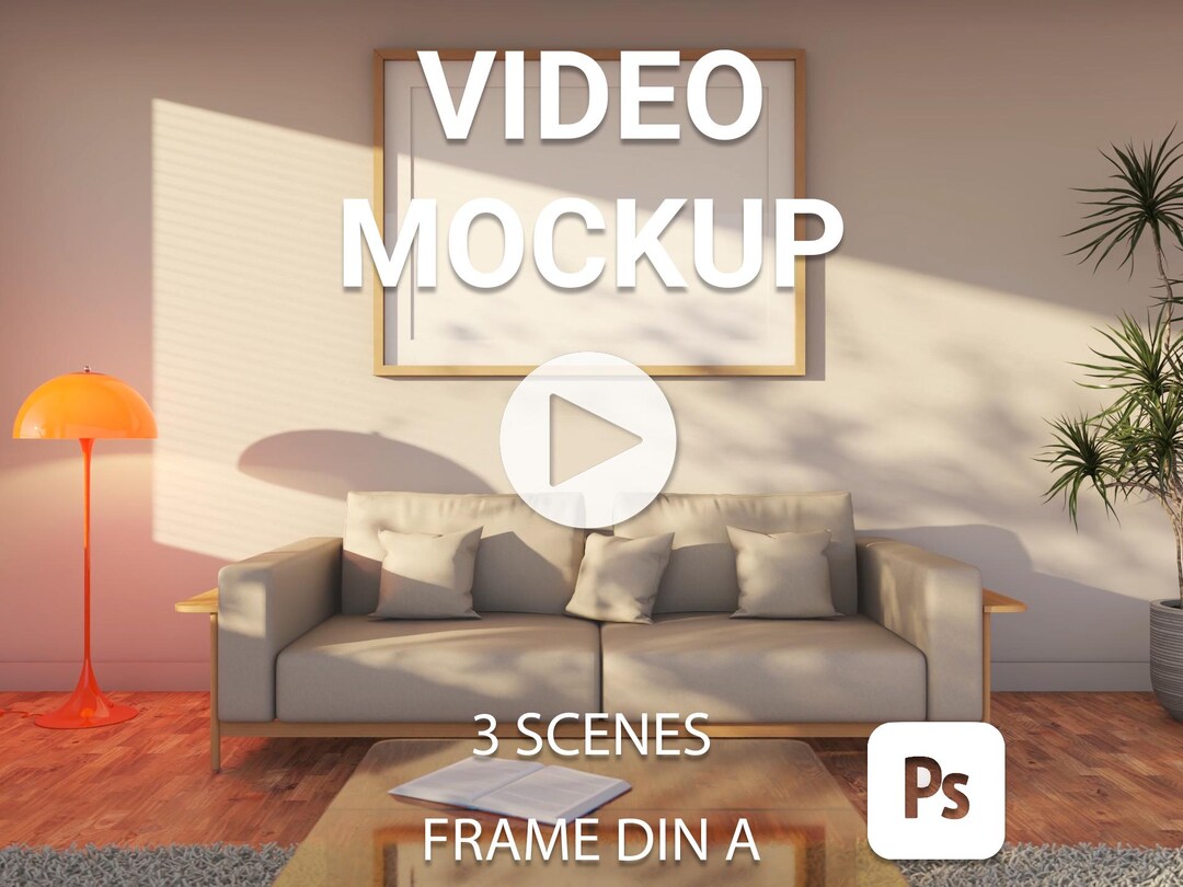 Animated Video Mockup Wall Art | DIN A ISO 3 Scenes | Moving Shadows ...