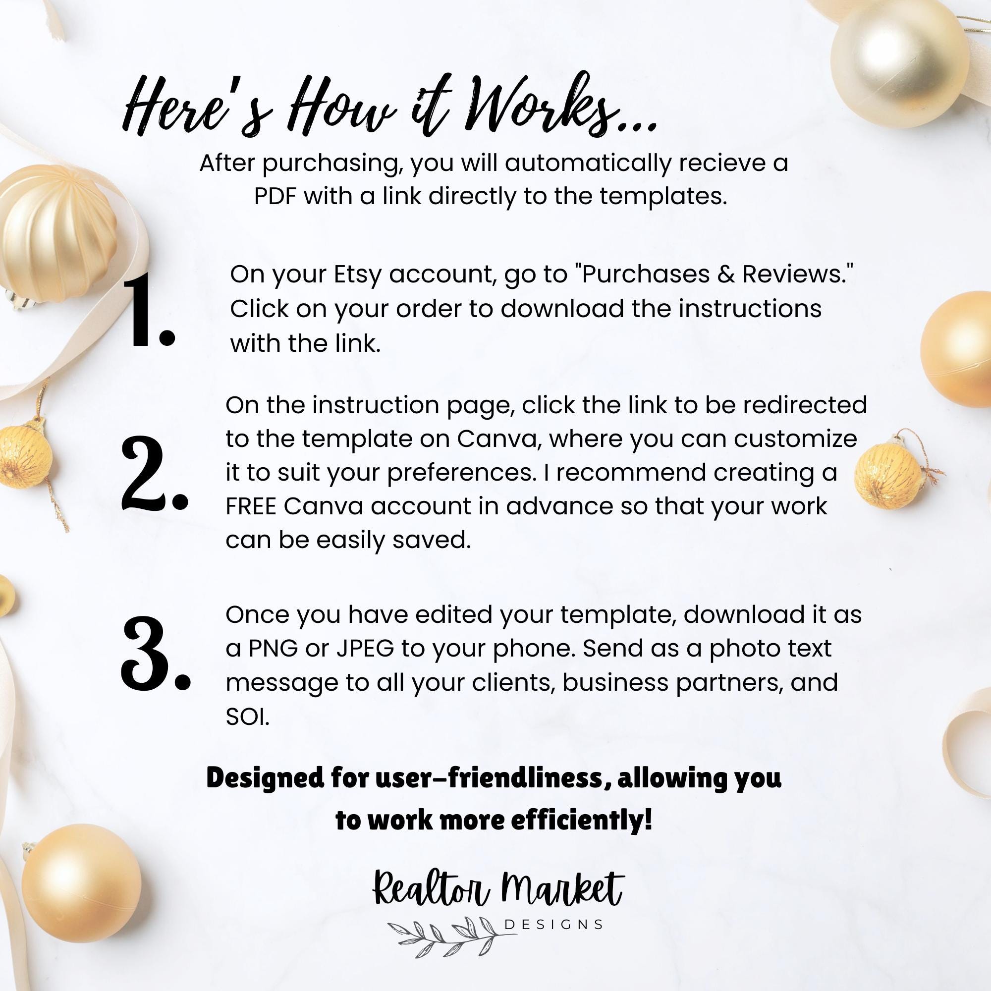 Realtor Digital Merry Christmas Holiday Marketing Business Card Bundle ...