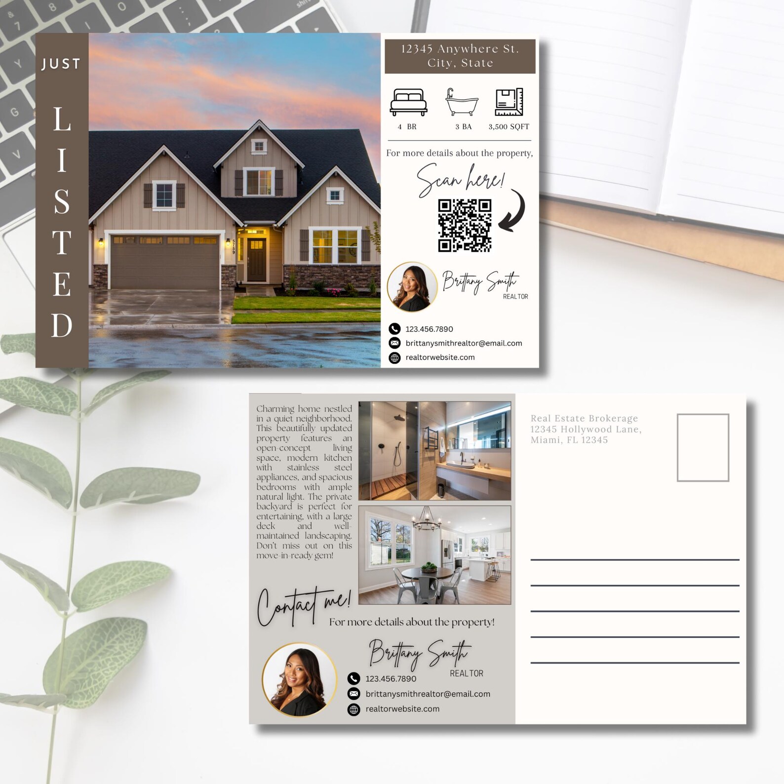 Just Listed Real Estate Agent Postcard Bundle, Luxury Realtor New ...