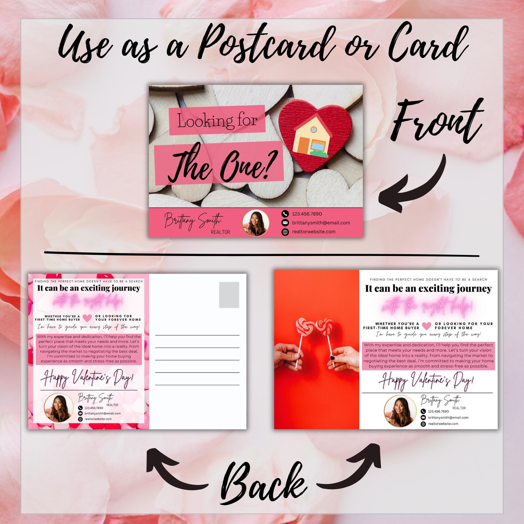 Real Estate Valentine's Day Thank You Referral Postcard Realtor ...