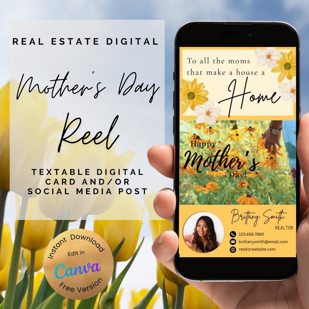 Real Estate Happy Mother's Day Realtor Marketing Social Media Fb Reels ...