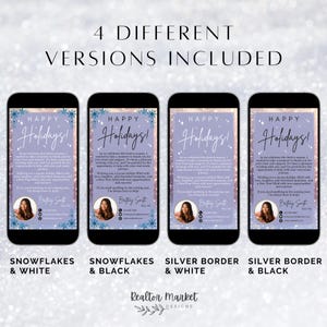 Realtor Digital Happy Holidays Marketing Business Card Winter Bundle ...