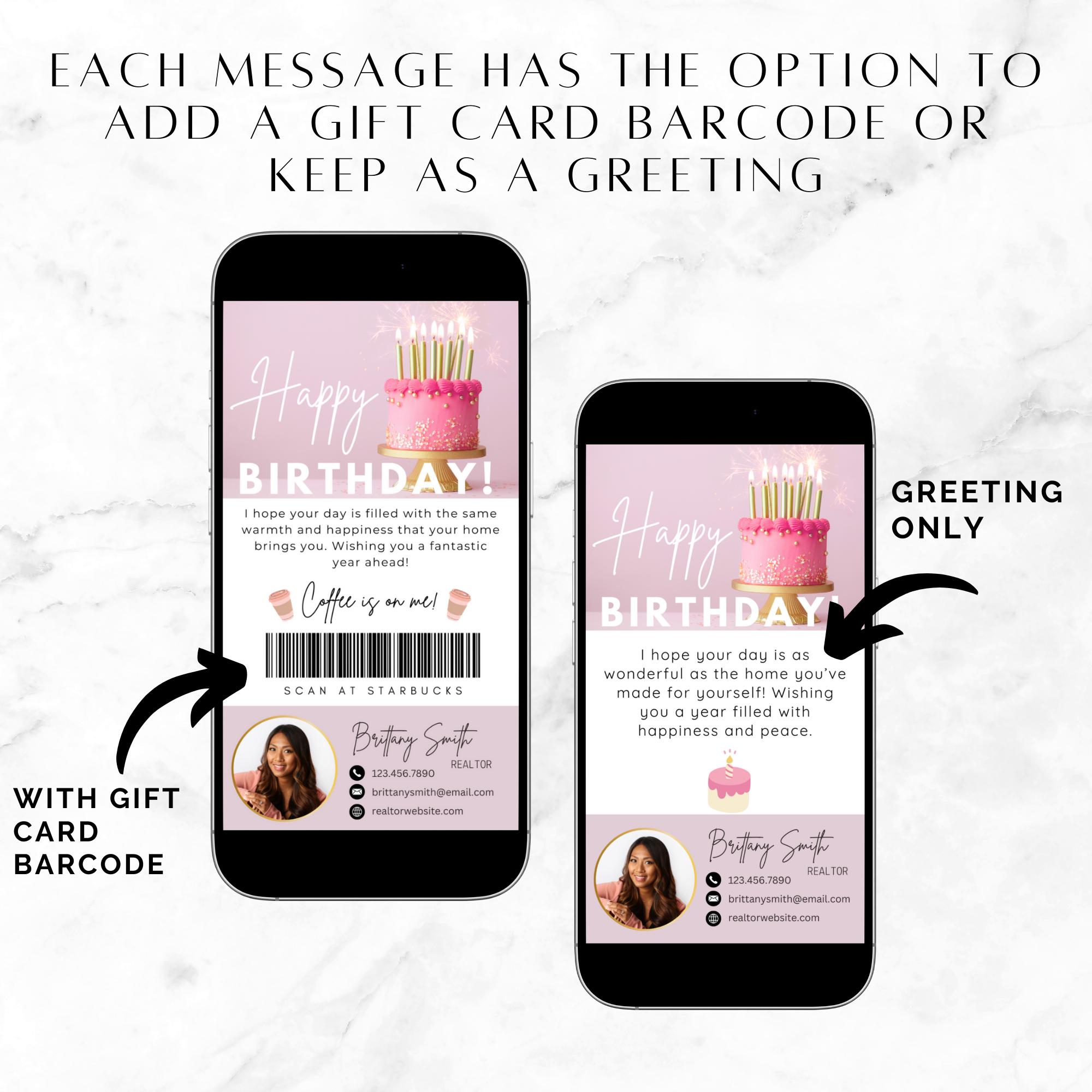 Real Estate Agent Textable Digital Happy Birthday Starbucks Coffee Gift ...