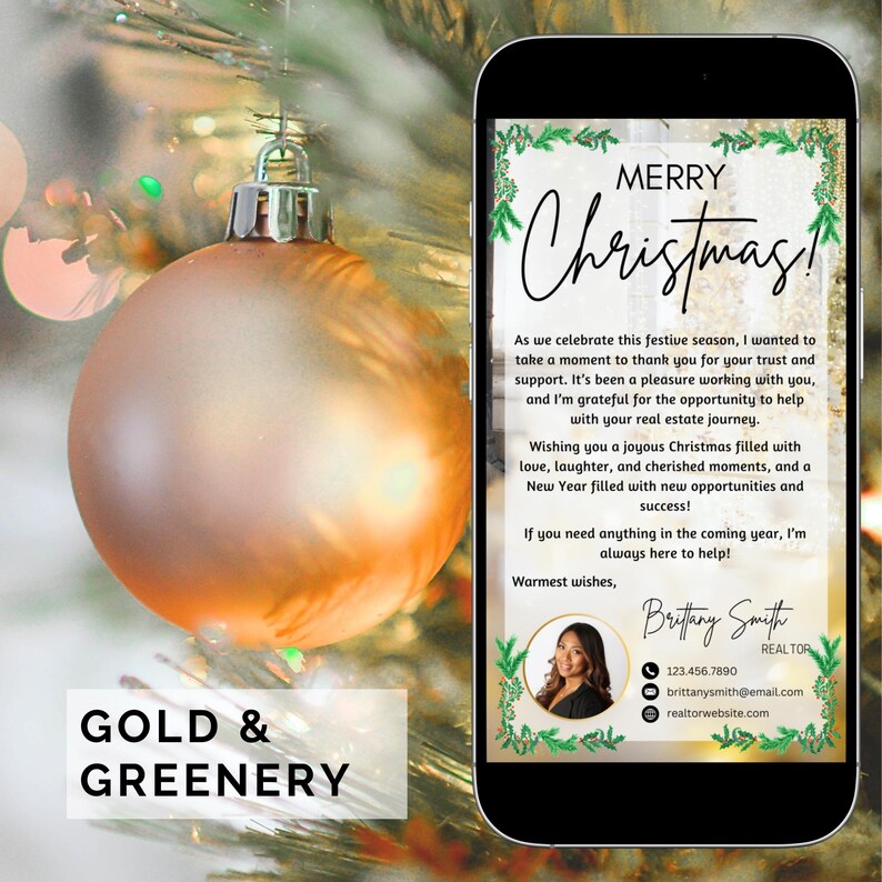 Realtor Digital Merry Christmas Holiday Marketing Business Card Bundle ...