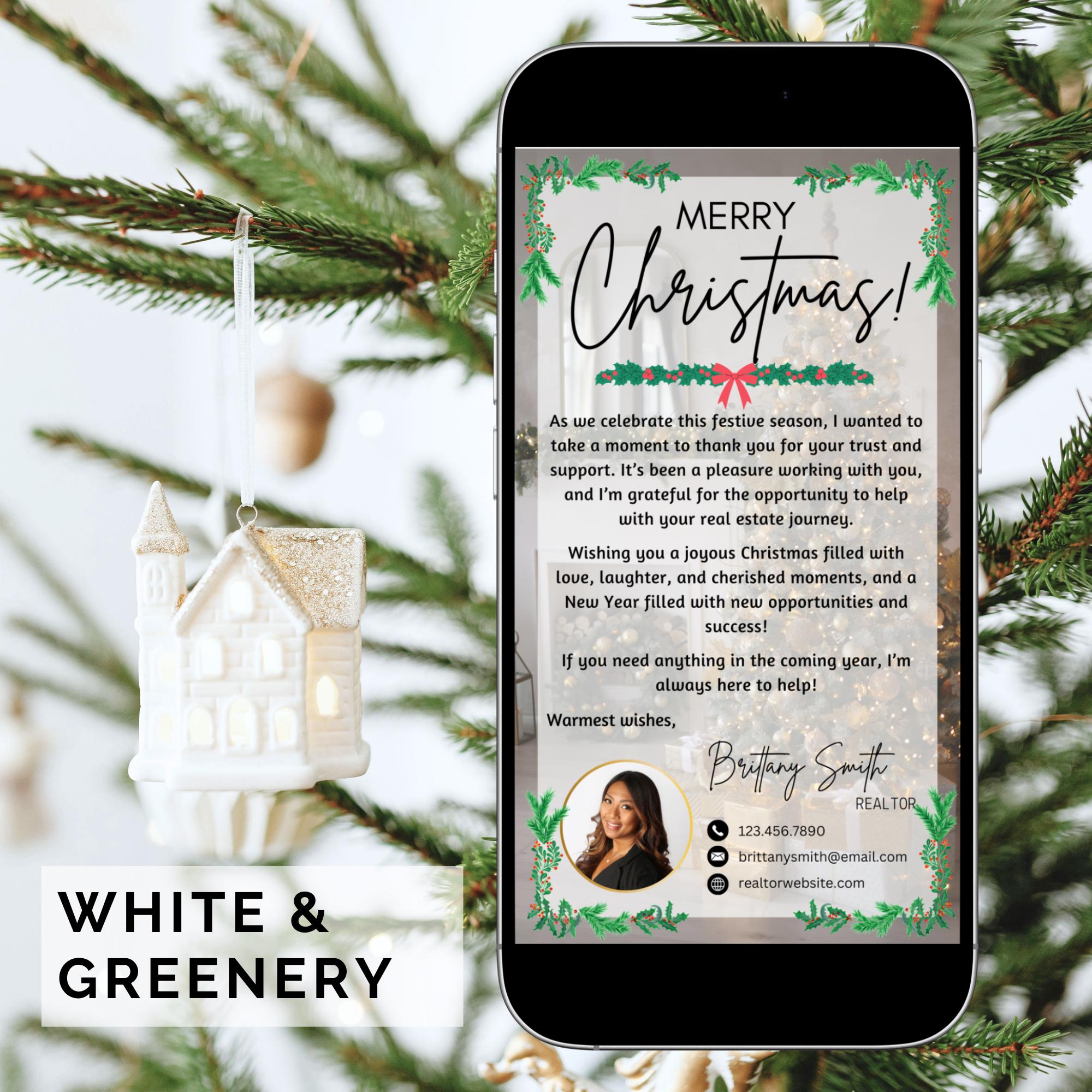 Realtor Digital Merry Christmas Holiday Marketing Business Card Bundle ...