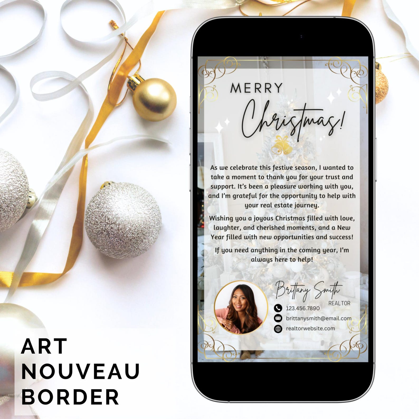 Realtor Digital Merry Christmas Holiday Marketing Business Card Bundle ...