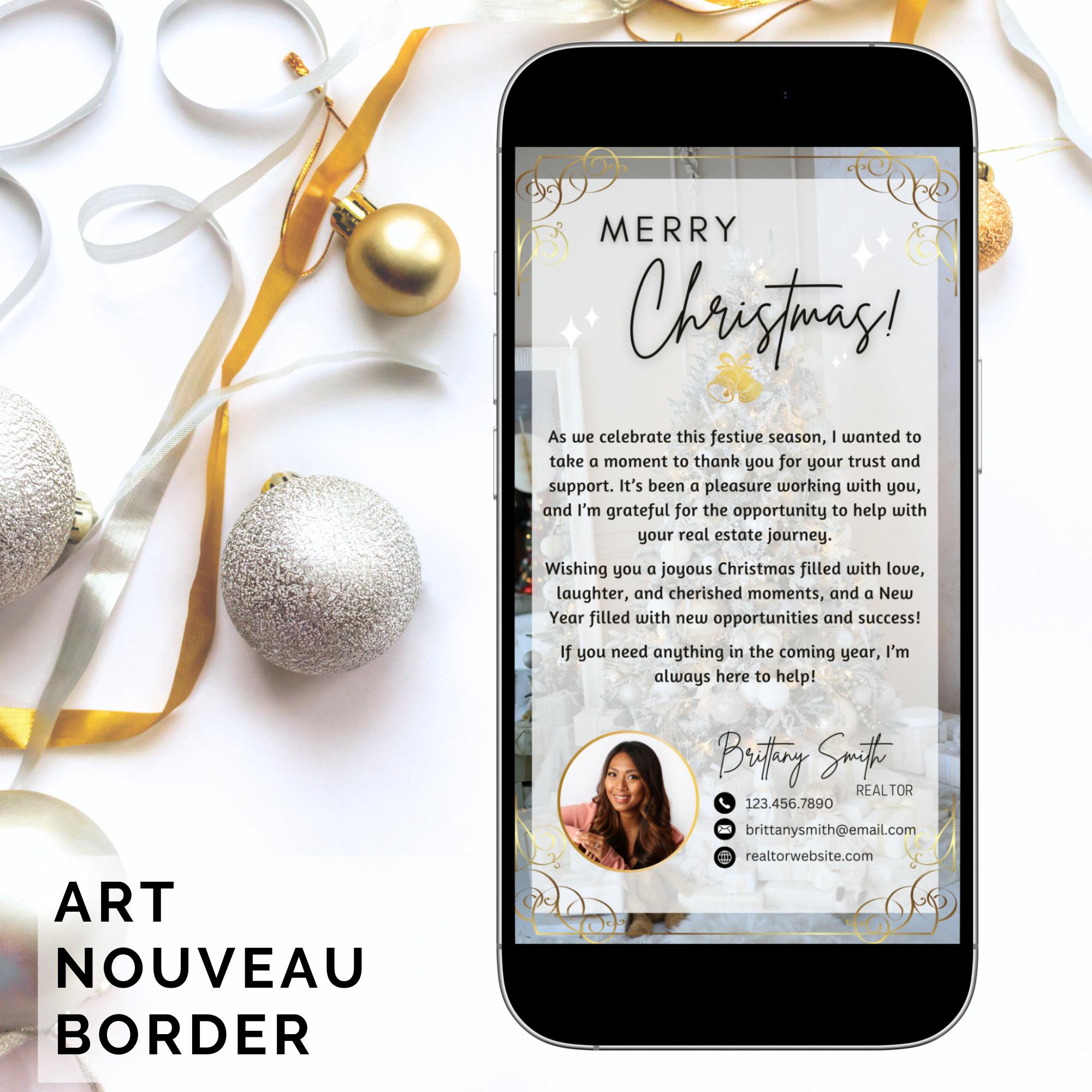 Realtor Digital Merry Christmas Holiday Marketing Business Card Bundle ...