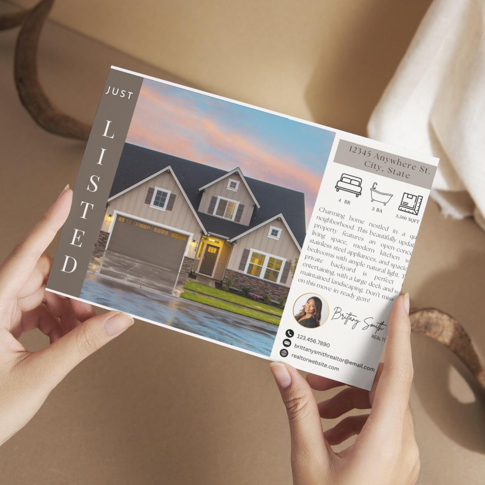 Just Listed Real Estate Agent Postcard Bundle, Luxury Realtor New ...