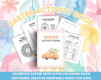 Easter Activity Book for Kids | 80 Printable Coloring Pages (digital ...