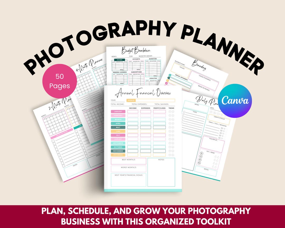 Photography Planner Printable | Client Workflow & Shoot Organizer ...