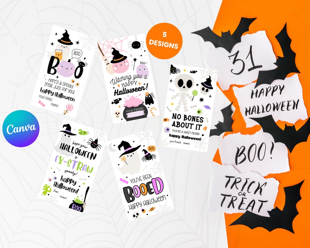 Halloween Boo Bag Tags: Printable Trick or Treat Labels (PDF) - Etsy