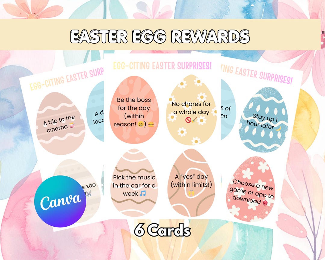 Printable Easter Egg Rewards | Kids Easter Hunt Coupons, Non-candy ...