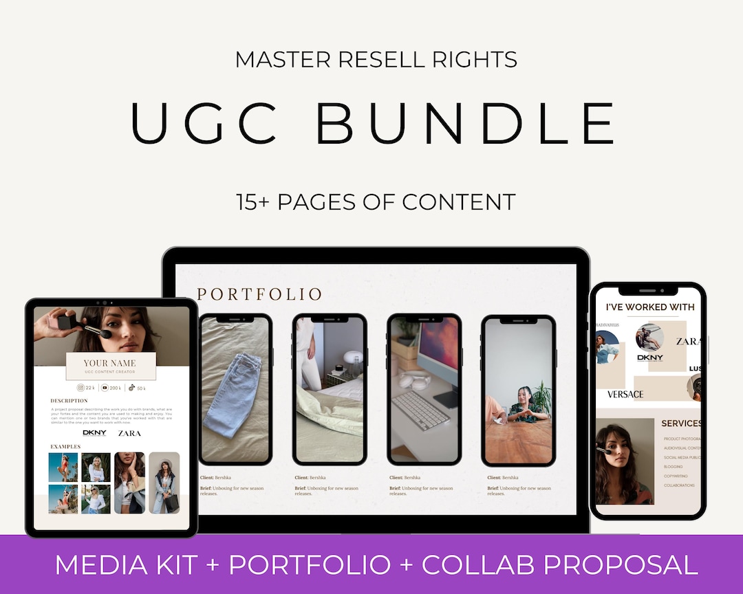 UGC Portfolio & Media Kit Template | UGC Contract + Brand Pitch Guide ...