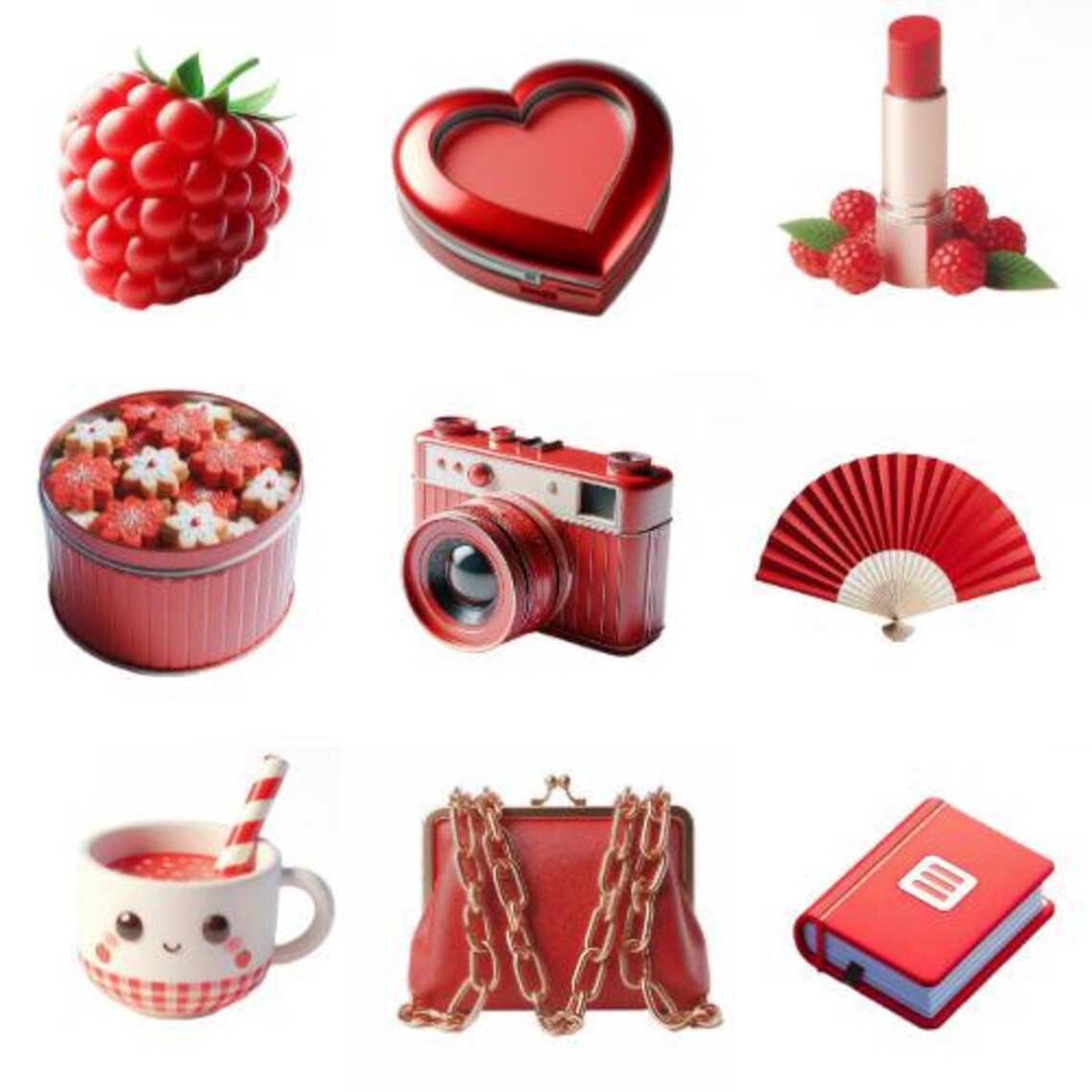 40 Red Emoji Stickers | Aesthetic Imessage & Social Media Pack | MRR - Etsy