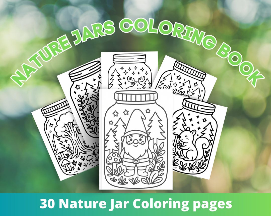 Mason Jar Forest Coloring Page – Instant Digital Download - Etsy