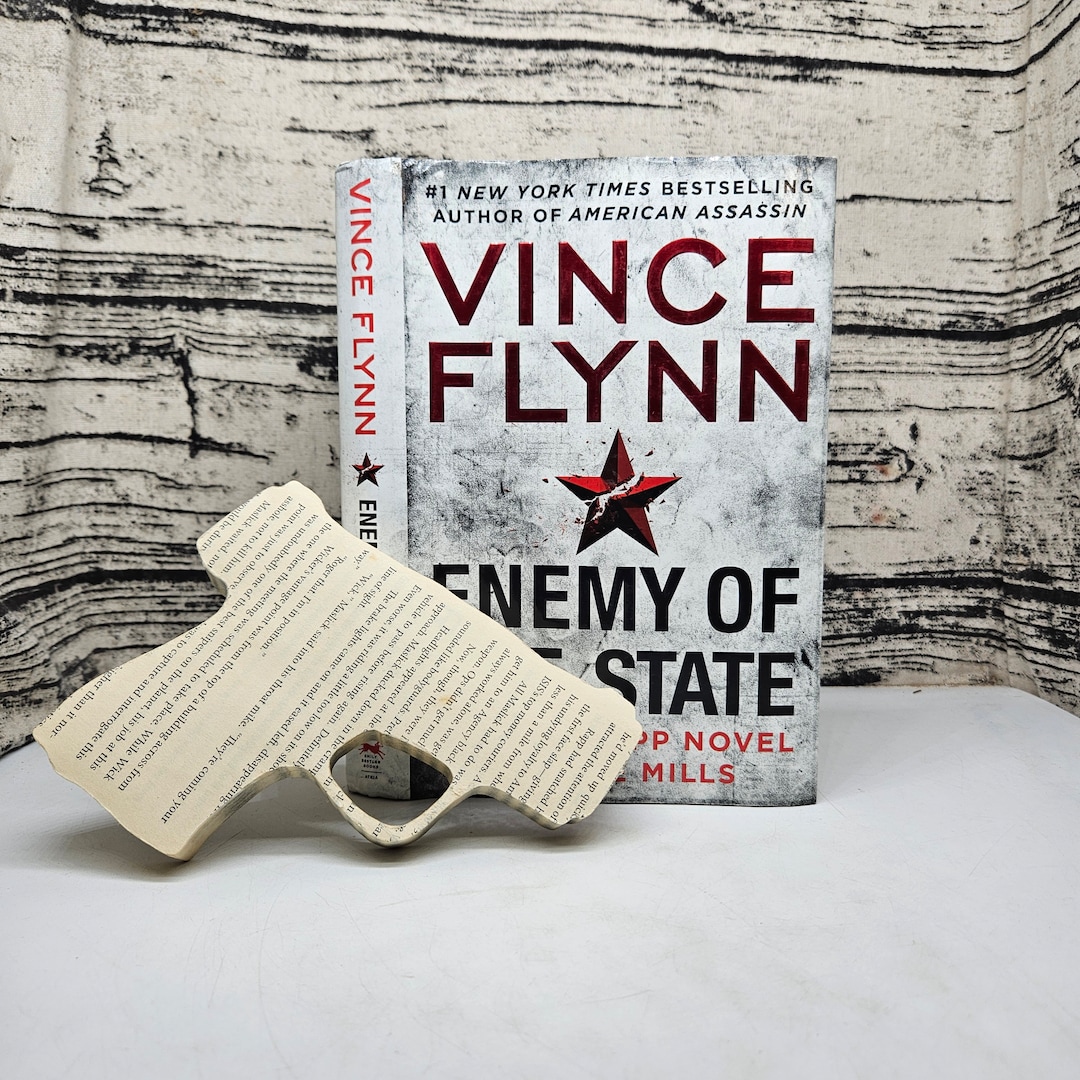 Gun Shaped Hollow Book Safe Vince Flynn Enemy of the State Vintage Book ...